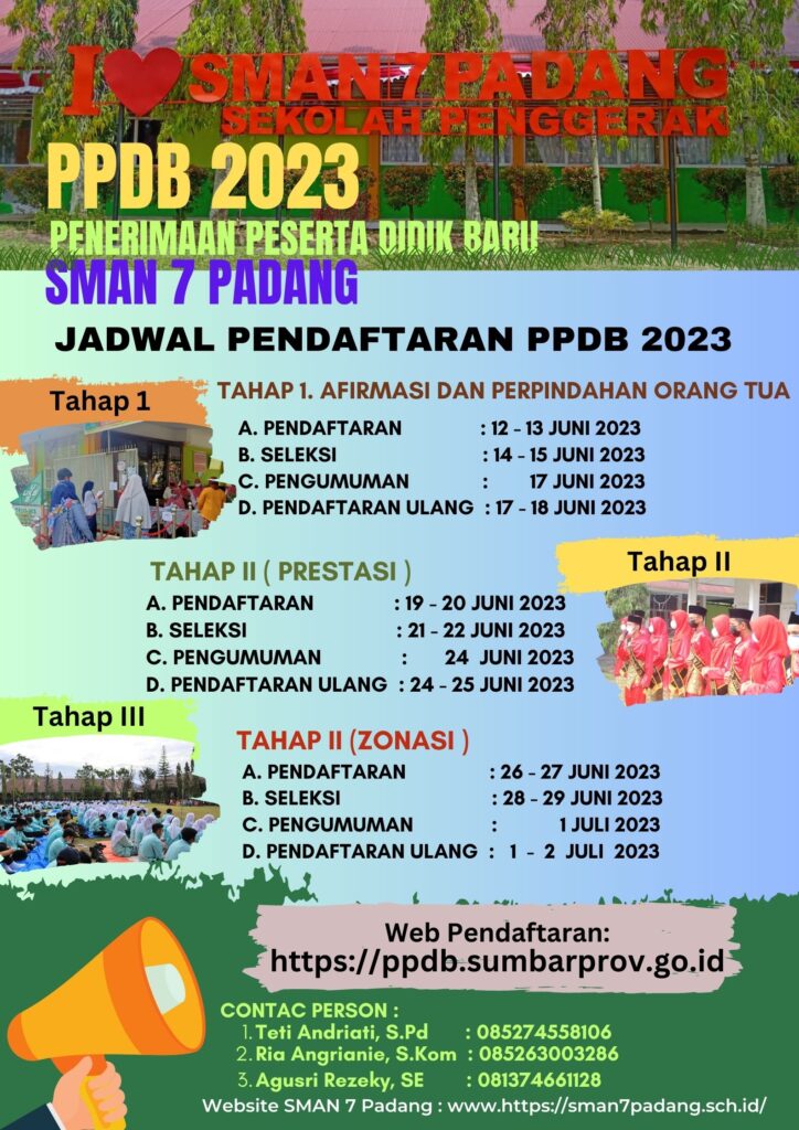 Jadwal PPDB SMAN 7 Padang Tahun Ajaran 2023/2024 – SMA Negeri 7 Padang
